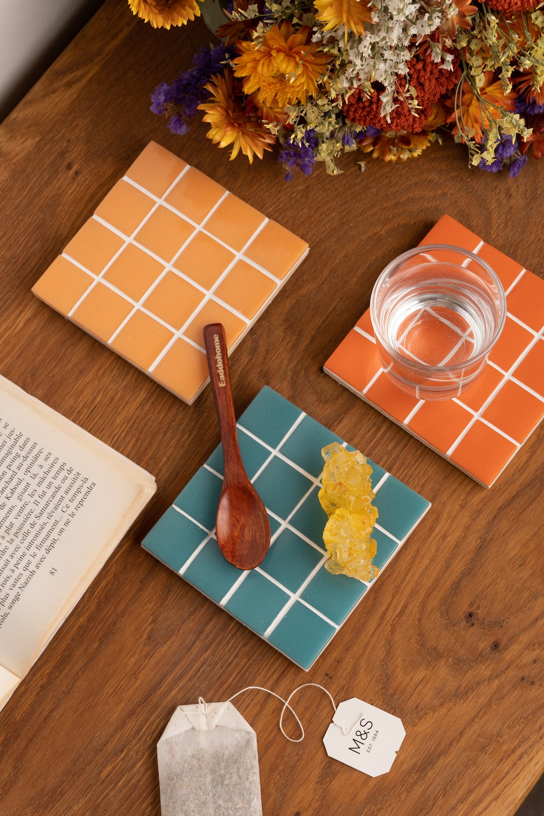 Tiled Coasters - Set of 2 / Tile Coaster - Etsy