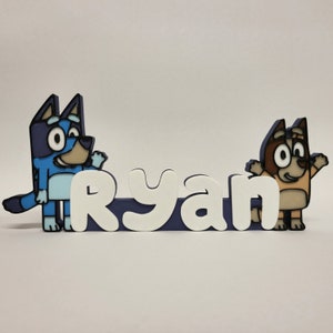Bluey Inspired Personalised Name Ornament | Door Sign | 3D Printed ...