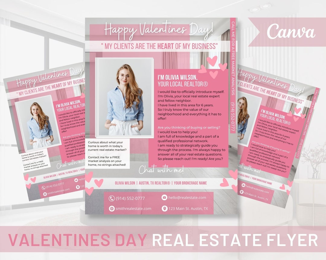 Real Estate Valentines Day Flyer, Introduction Realtor Hello Neighbor ...