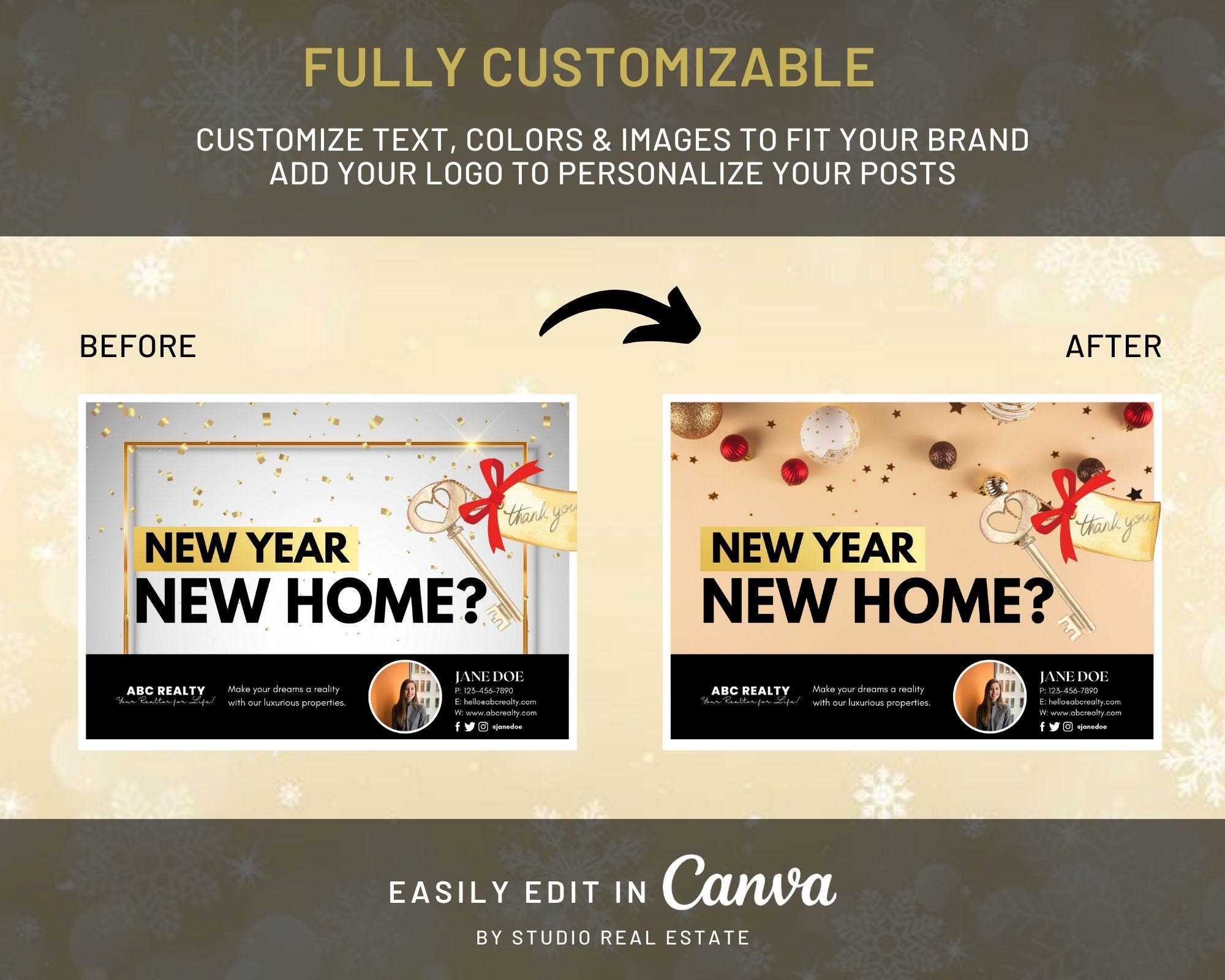 New Year Real Estate Postcard, Happy New Hear, Business New Year Card ... New Year Real Estate Postcard, Happy New Hear, Business New Year Card ...