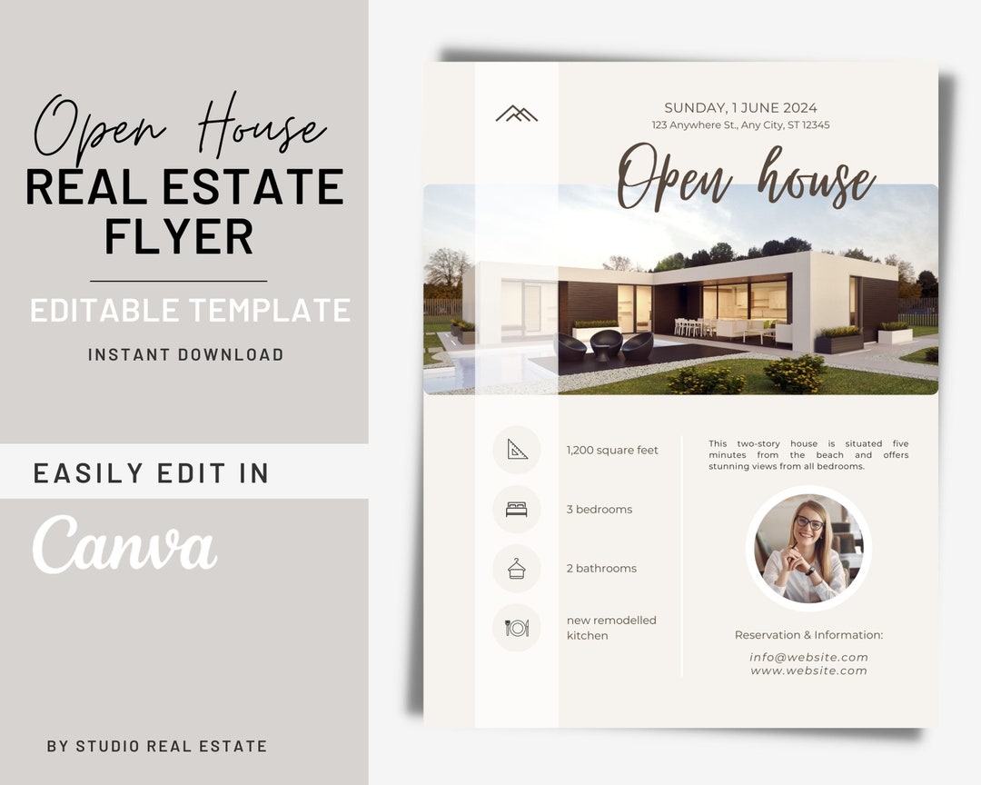 Open House Flyer Template, Real Estate Open House Flyer, Real Estate ...