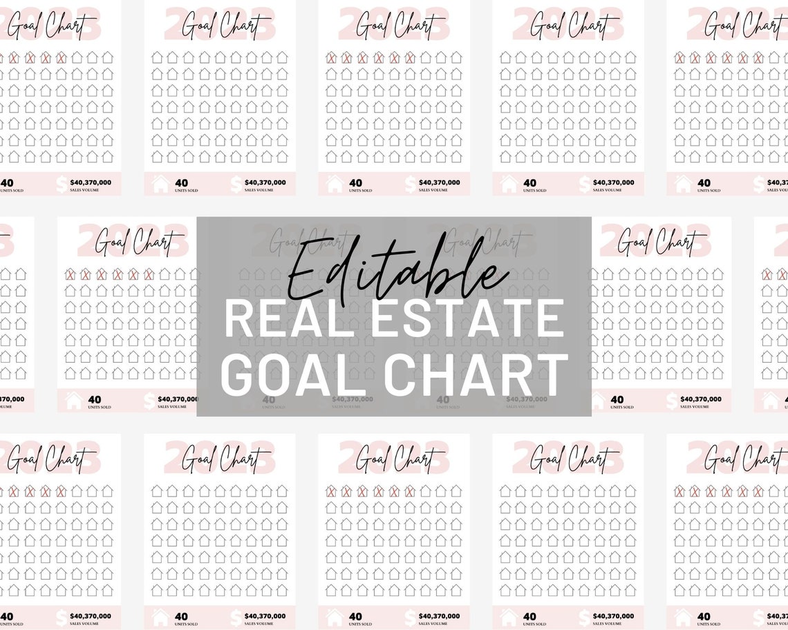 Real Estate Goal Chart Template Real Estate Goal Tracker Real Estate ...