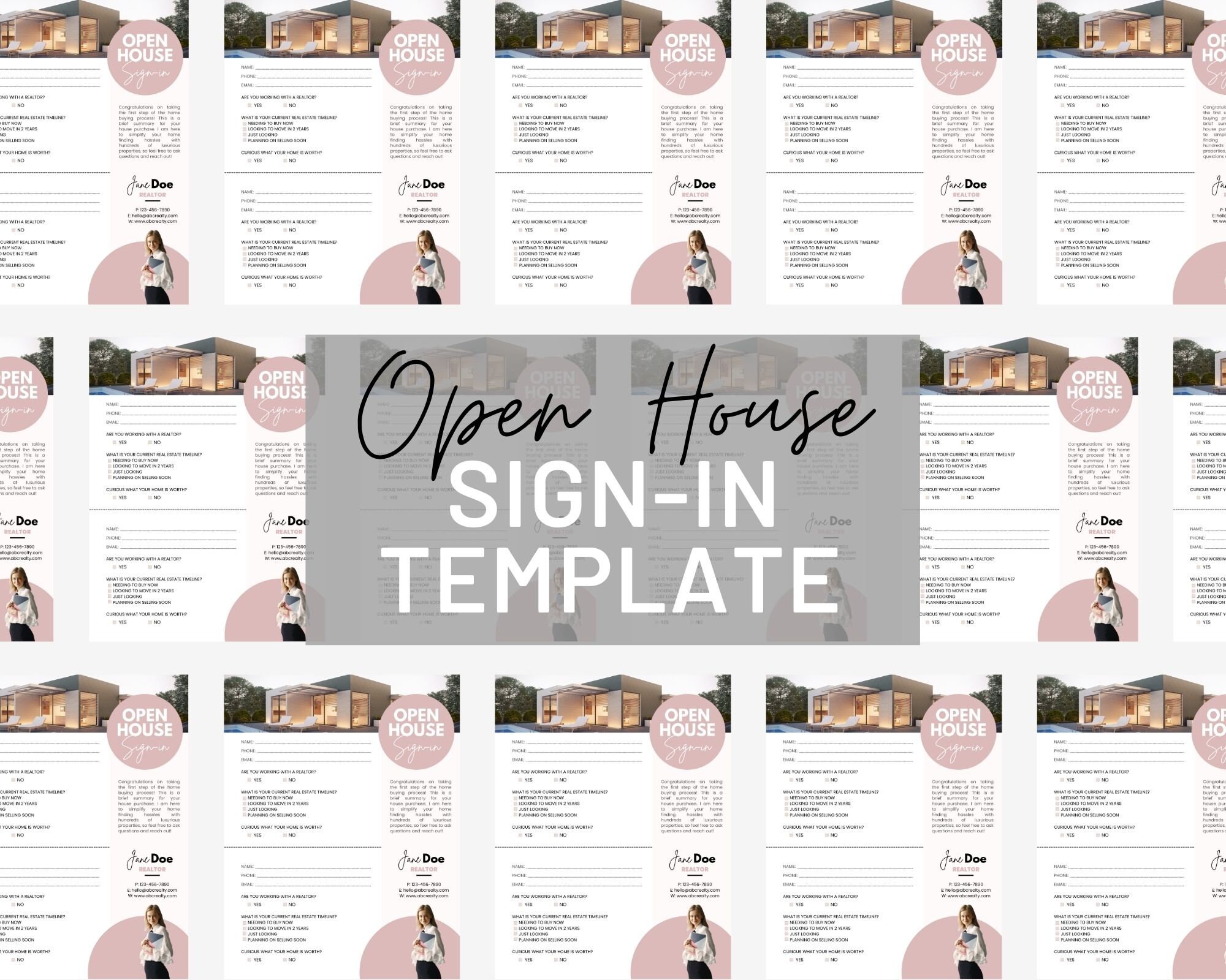 Editable Open House Sign-in Sheet, Sign in Sheet Real Estate Editable ...