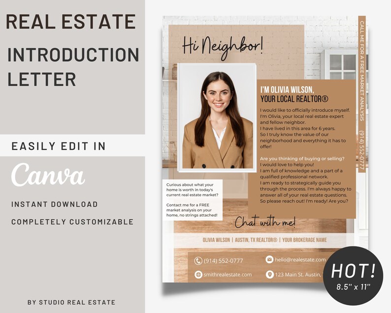 Real Estate Introduction Letter Realtor Letter Hey Neighbor - Etsy