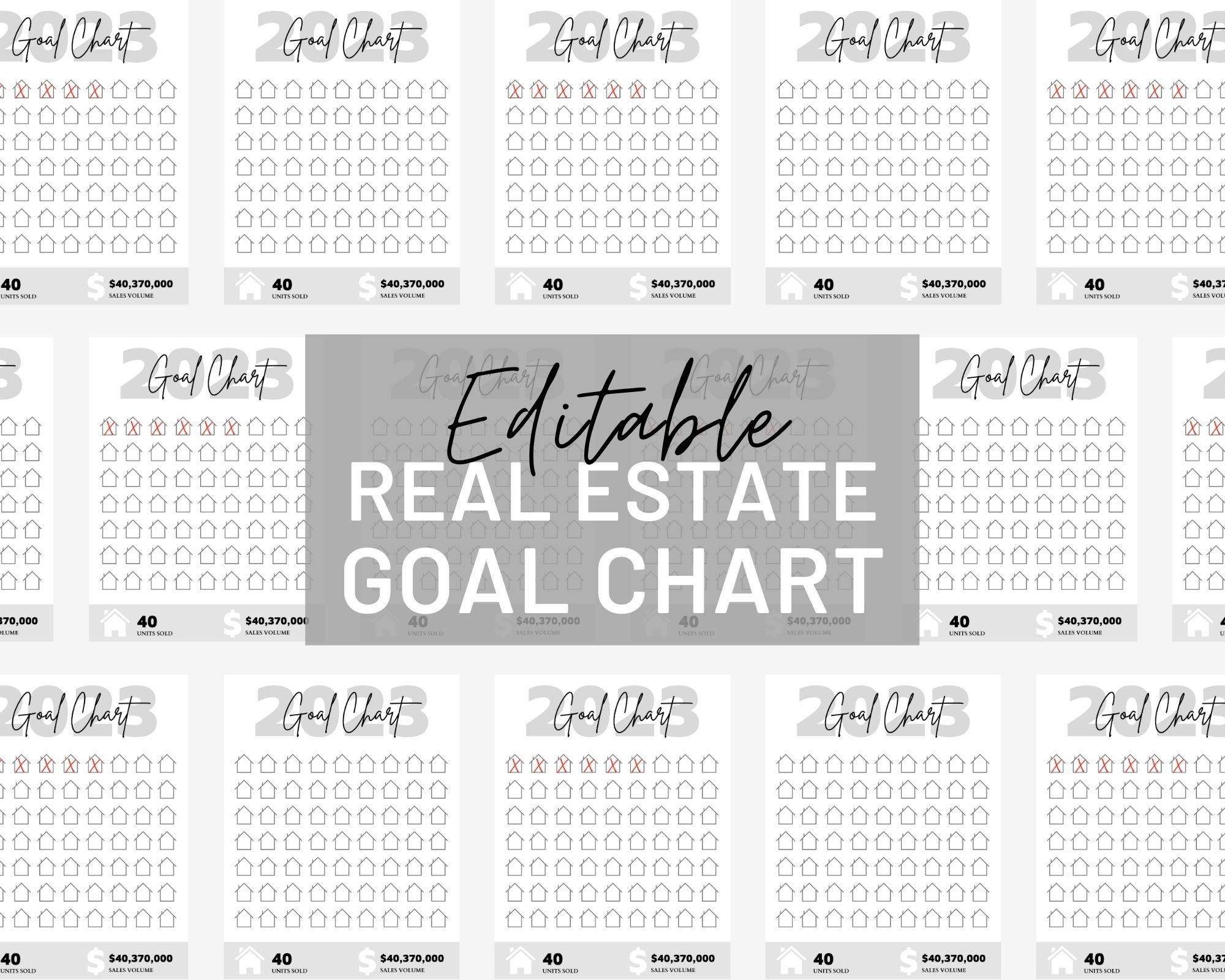 Real Estate Goal Chart Template Real Estate Goal Tracker Real Estate ...