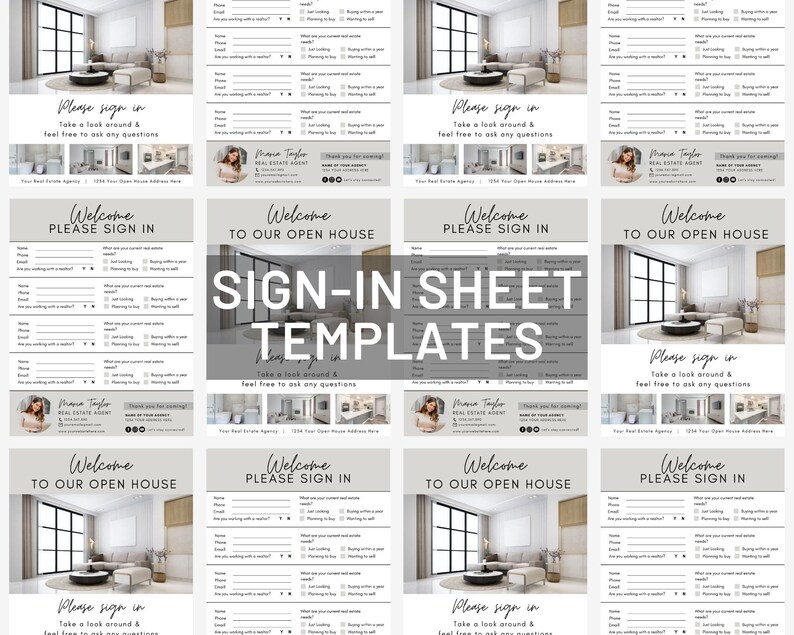 Editable Open House Sign-in Sheet, Sign in Sheet Real Estate Editable ...