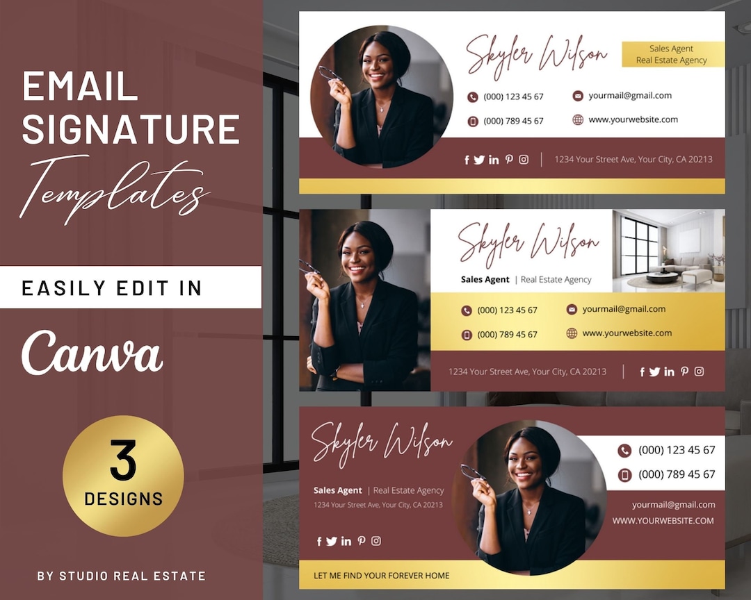 Real Estate Email Signature Template, Real Estate Marketing, Email ...