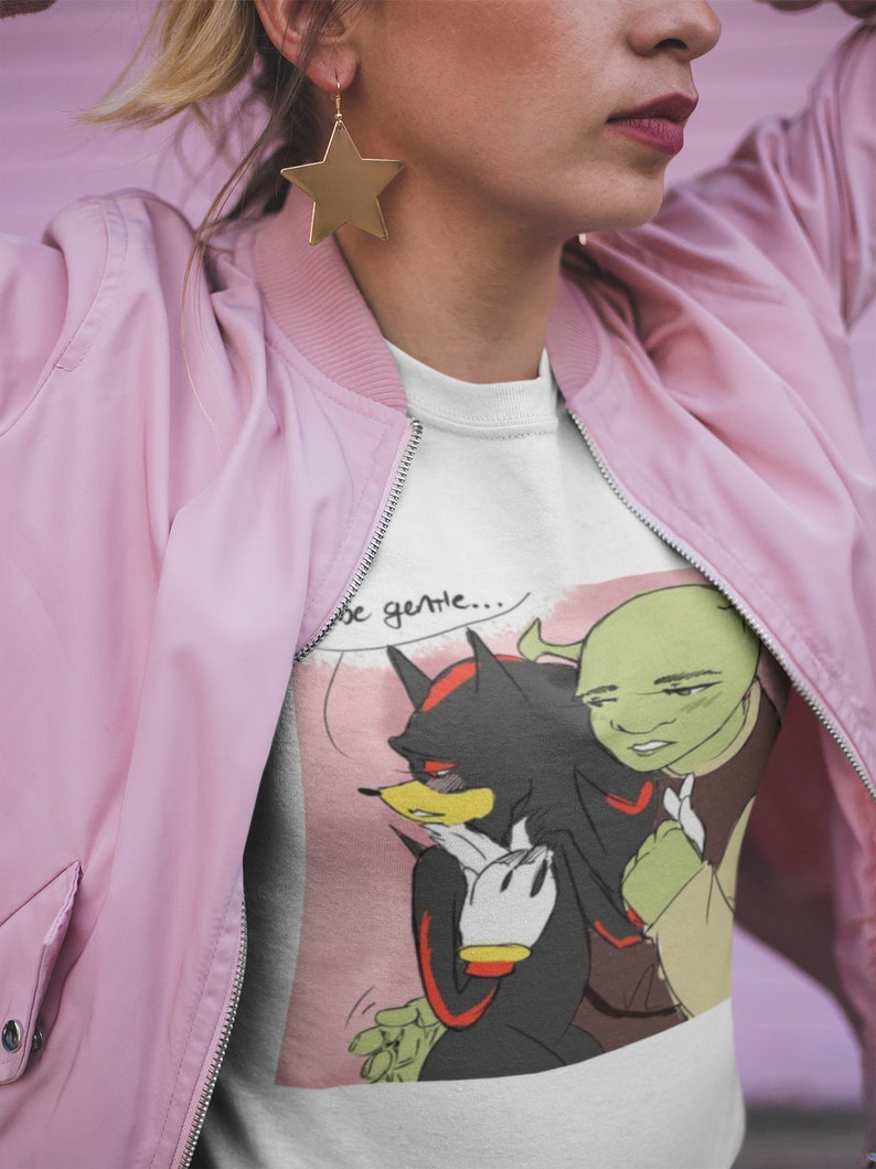 Shrek X Shadow Shrek Shirt Fan Art Cringe Meme T Shirt Oddly Etsy