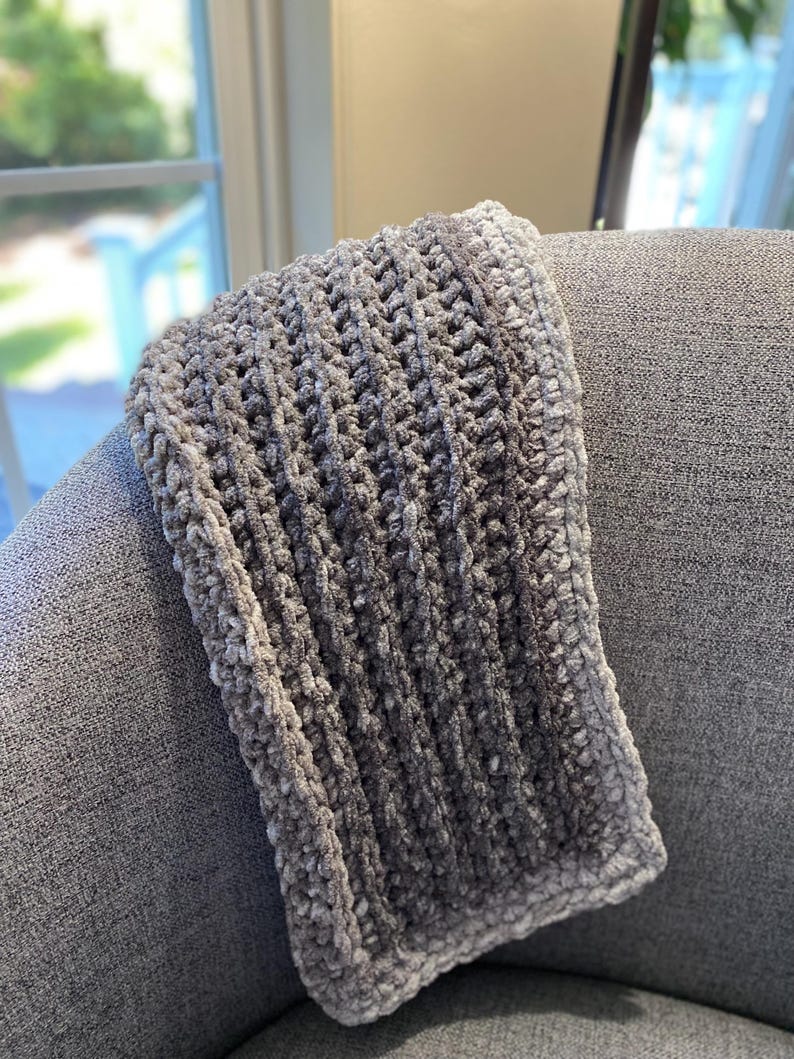Grey Baby Blanket, Crochet, Ready to Ship - Etsy