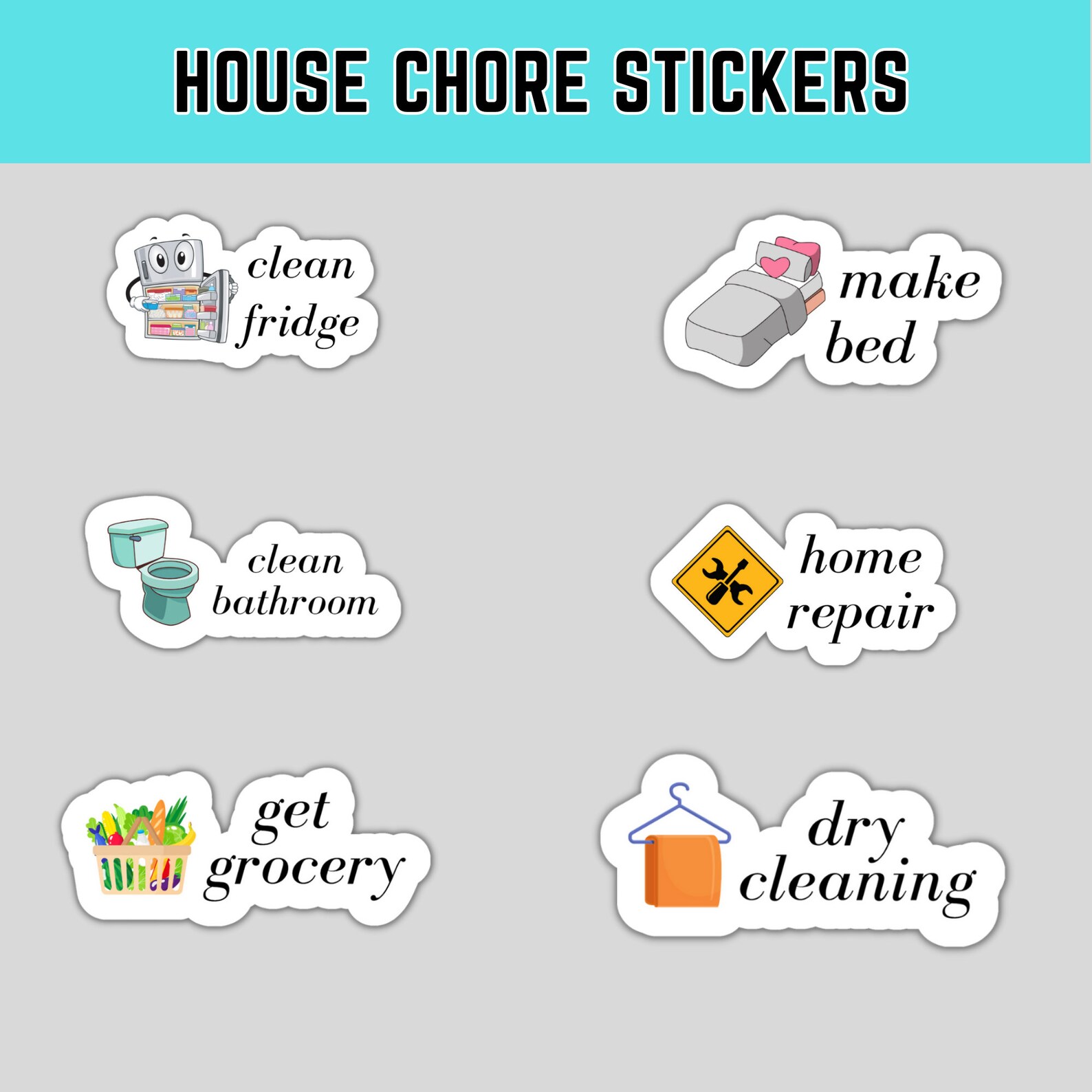 House Chore Goodnotes Stickers | Chore Digital Stickers| Home | House ...