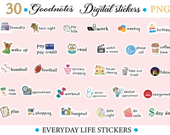 Everyday Life Icon Goodnotes Stickers Notability Digital Stickers ...
