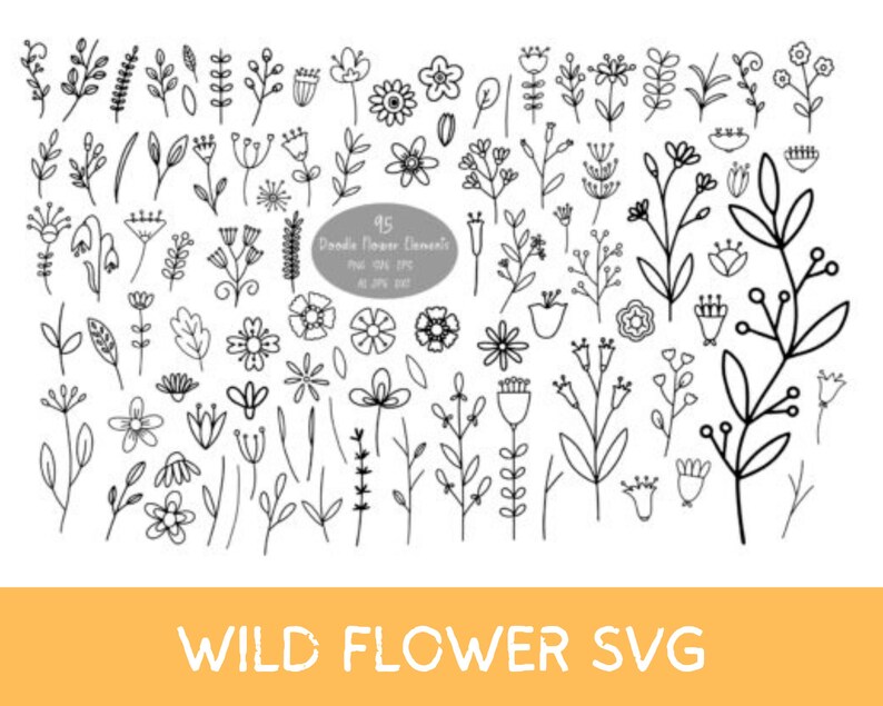Bouquet Svg Bundle | Flowers Svg Png Hand Drawn | Floral Svg ...