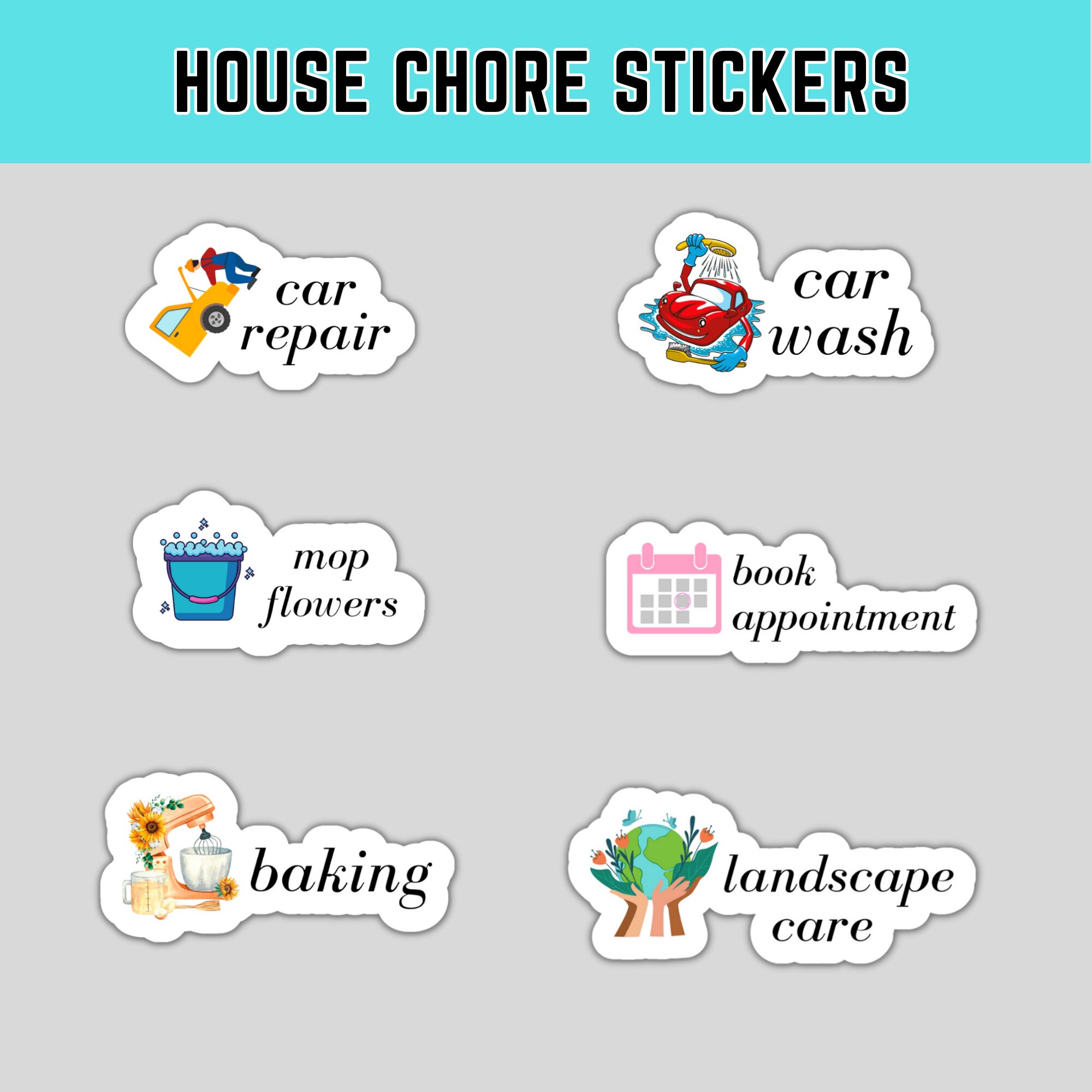 House Chore Goodnotes Stickers | Chore Digital Stickers| Home | House ...