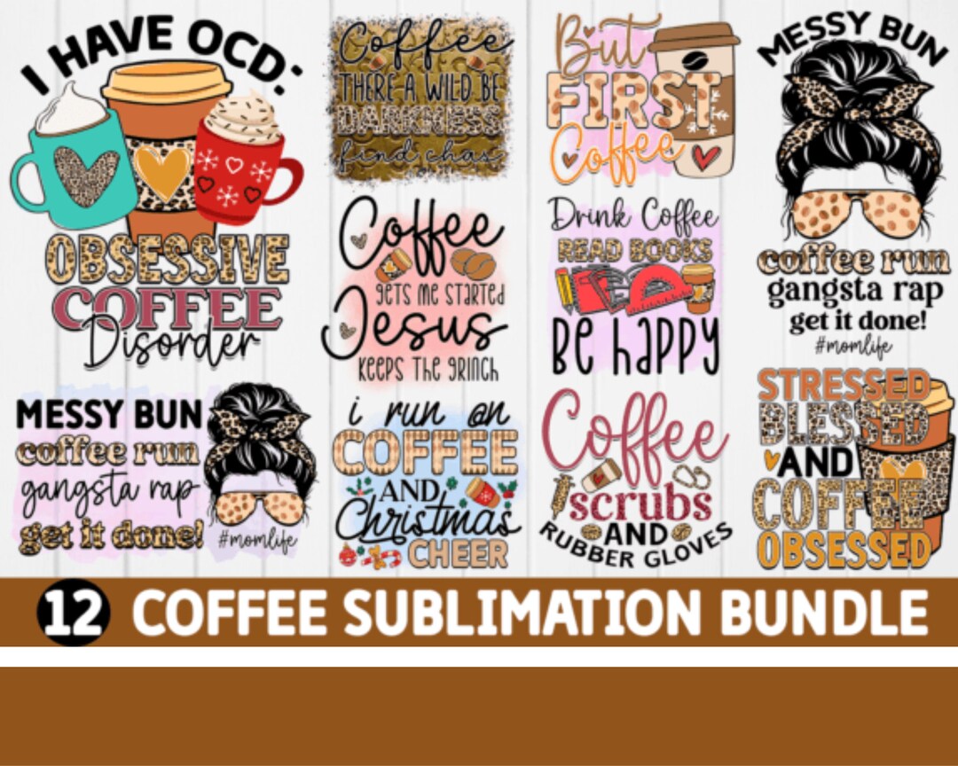 12 High-quality Coffee Clipart for Sublimation Printing | Coffee Themed ...