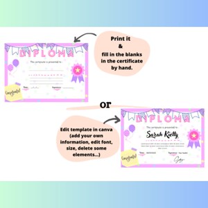 Printable Preschool Graduation Editable Diploma, Customizable Preschool ...