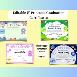 Printable Preschool Graduation Editable Diploma, Customizable Preschool ...