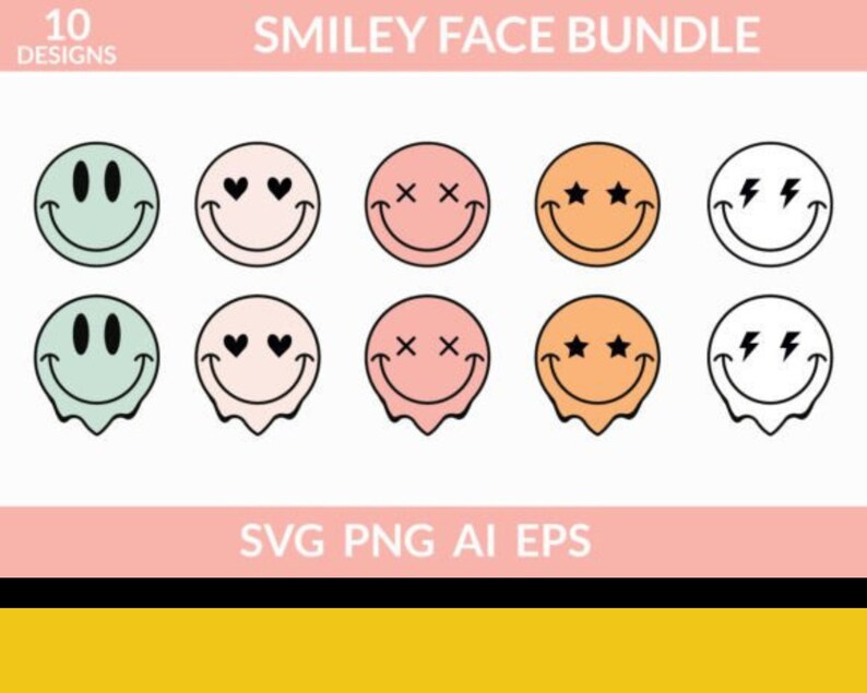 Smiley Face Svg, Smiley Svg, Drippy Smiley Svg, Melting Smiley Svg ...