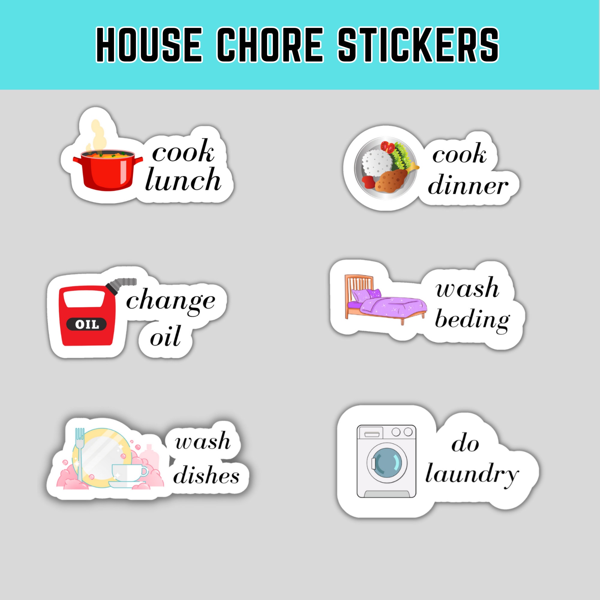 House Chore Goodnotes Stickers | Chore Digital Stickers| Home | House ...