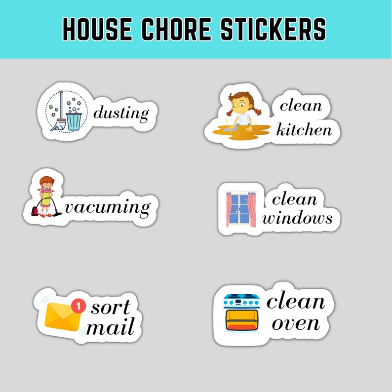 House Chore Goodnotes Stickers | Chore Digital Stickers| Home | House ...