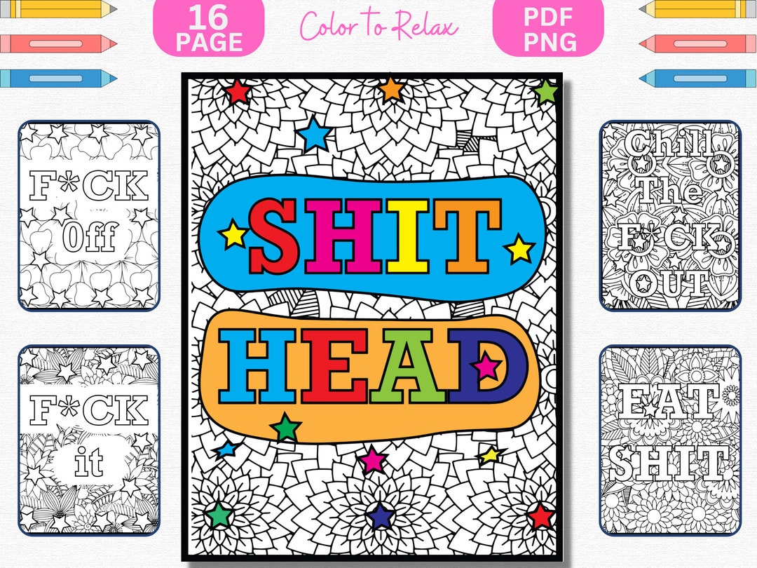 Swear Words Coloring Pages for Adults Rude Words Coloring - Etsy