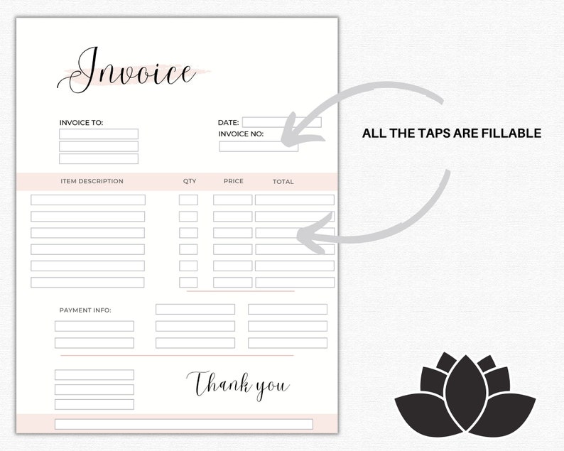 Plantilla de factura / Factura imprimible / Factura editable / - Etsy ...