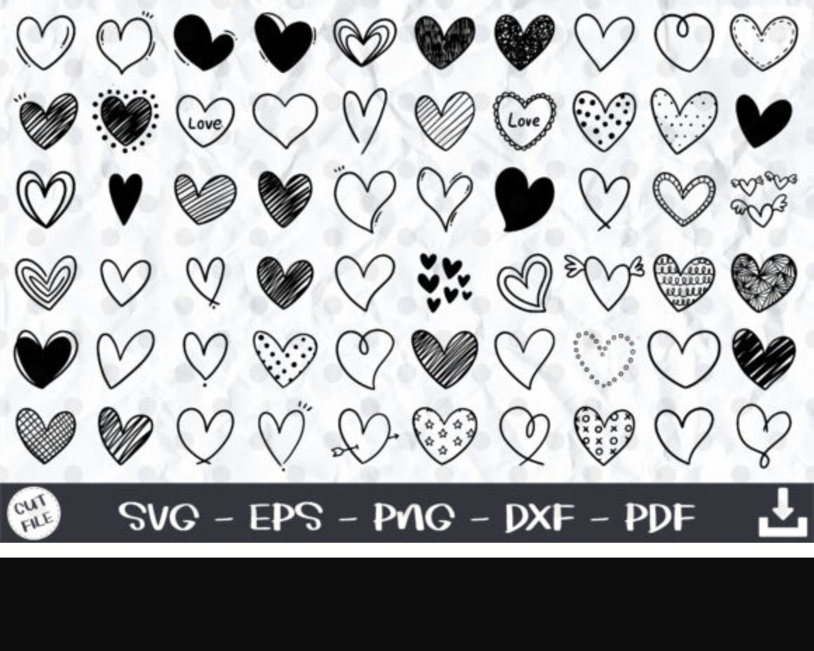 Hearts Svg Bundle, Heart Outline Svg, Heart Cut Files, Heart Clipart ...