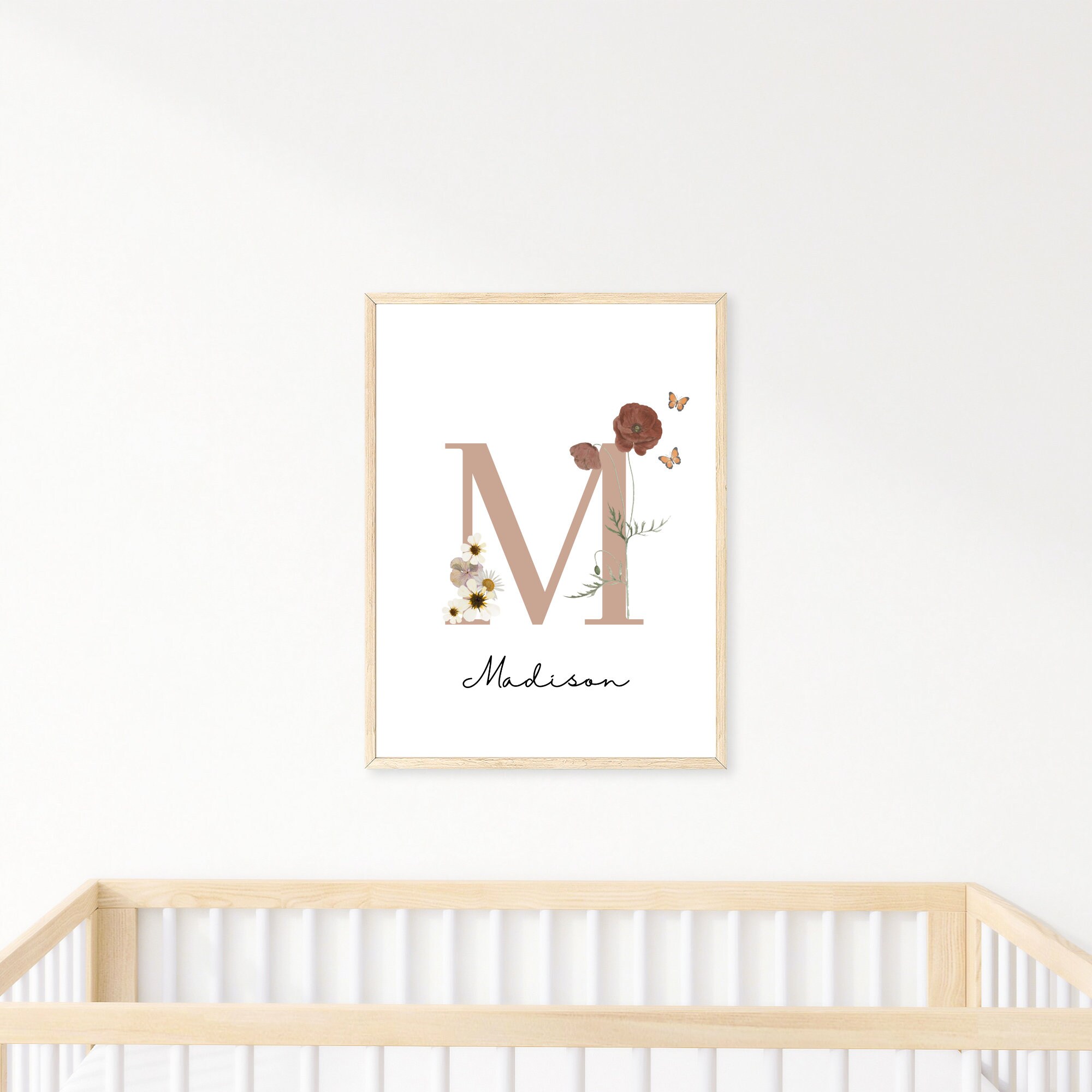 Custom Floral Initial Print Custom Wildflower Prints - Etsy