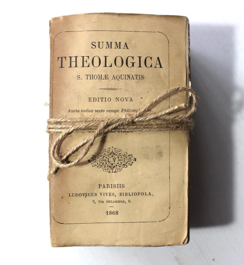 1868 Summa Theologica Thomas Aquinas Religion Theology Latin ...