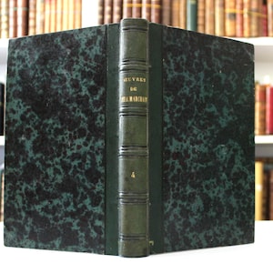 Antique French Leather Book: 1800s Decorative Binding, French ...