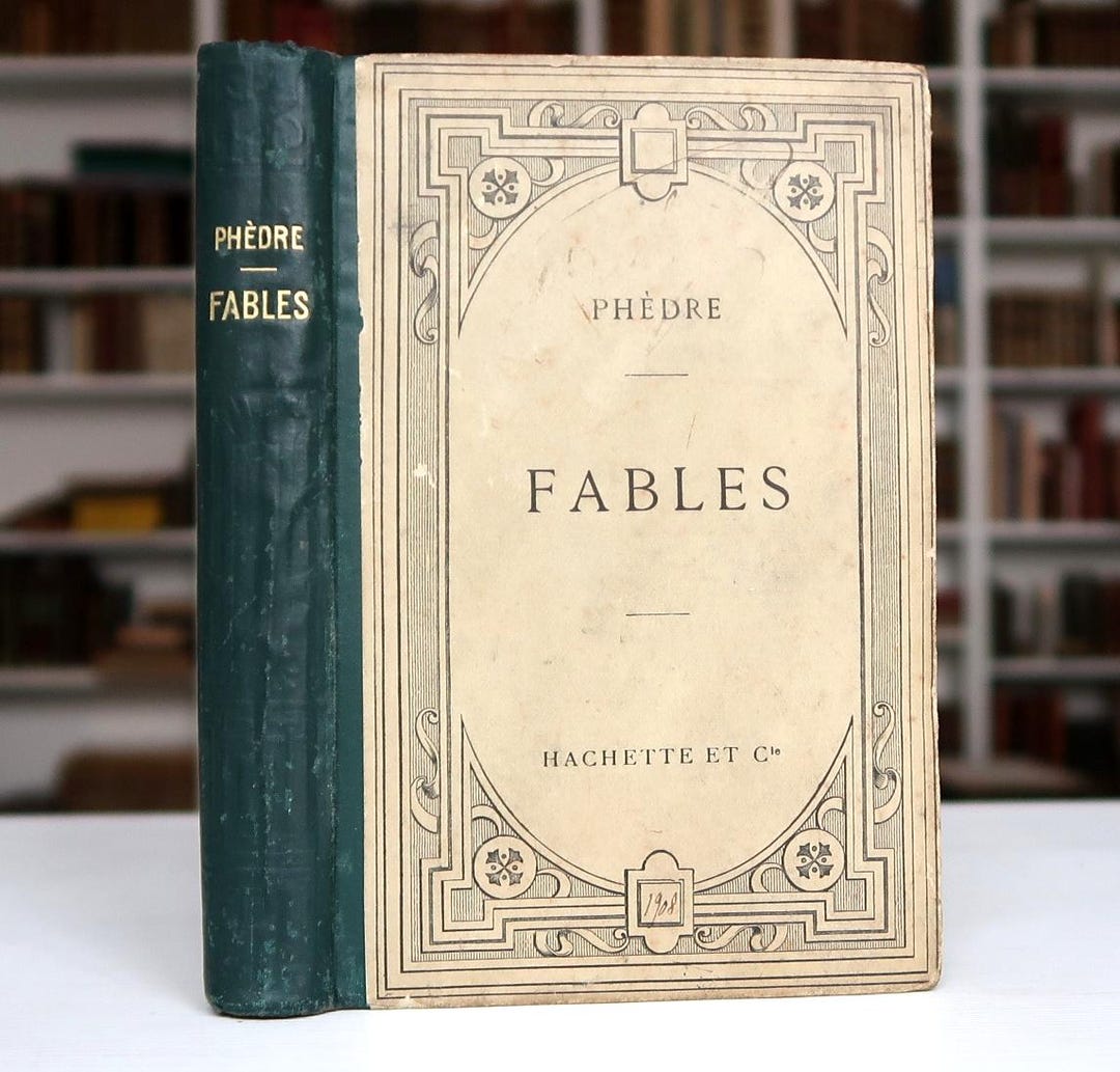 1905 RARE Phaedrus Aesop's Fables - Latin Text With French Notes ...