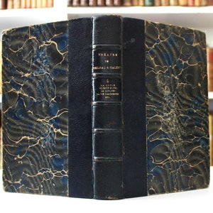 Antique French Leather Book: 1800s Decorative Binding, French ...