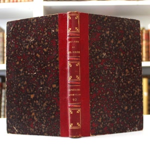 Antique French Leather Book: 1800s Decorative Binding, French ...
