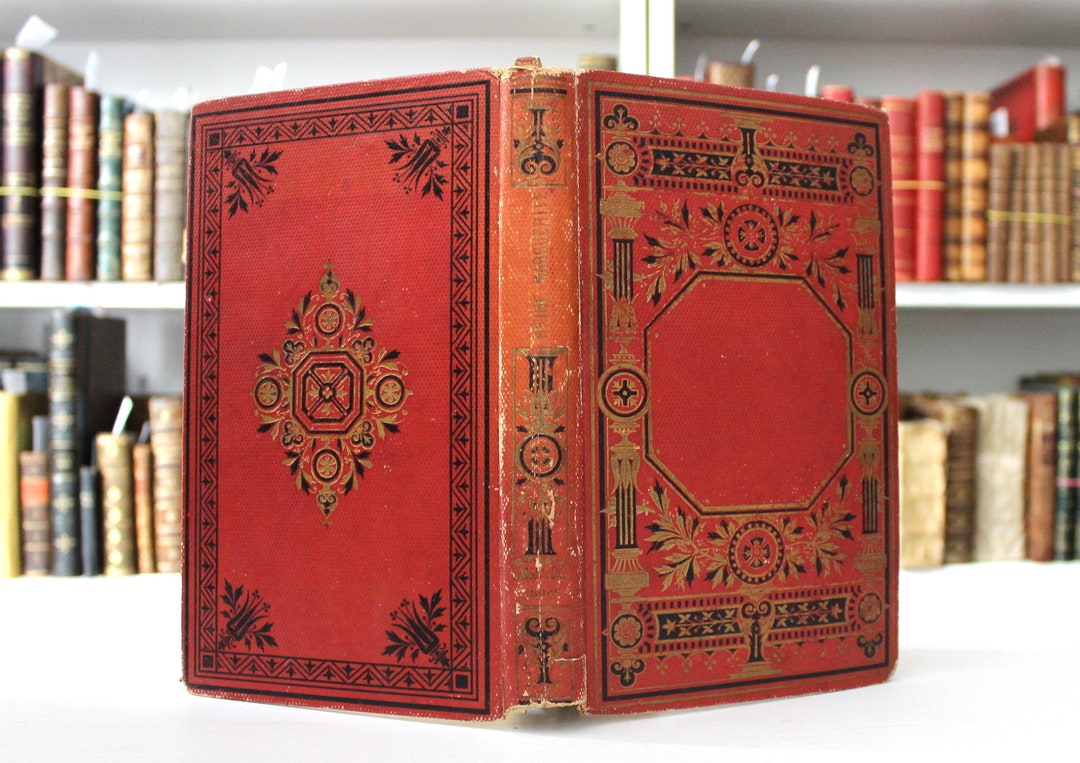 1880 Decorated Cartonnage Binding reine-marguerite Ou Une Famille Mme A ...