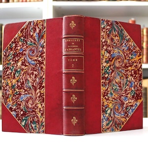 Antique French Leather Book: 1800s Decorative Binding, French ...