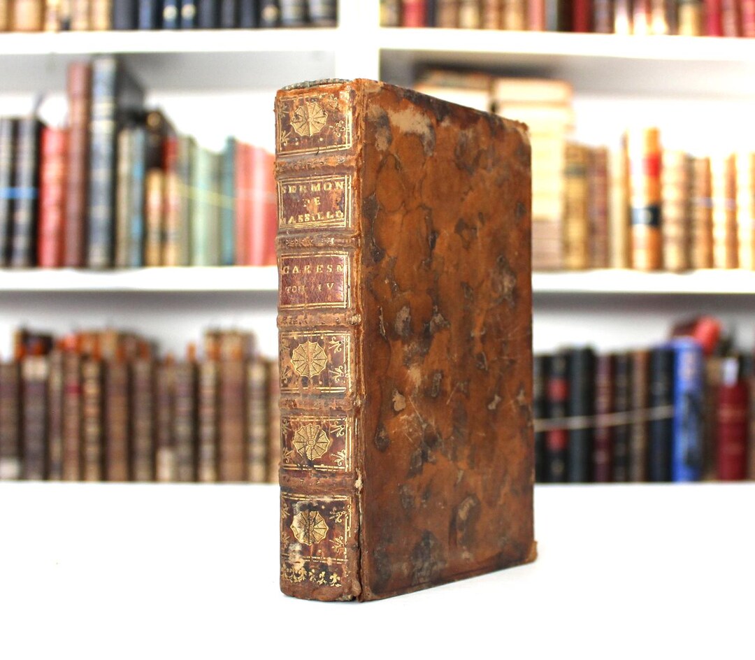 1747 Antique Book Lent Sermons by Father Massillon Christianity, Theology, Spirituality Leather ...