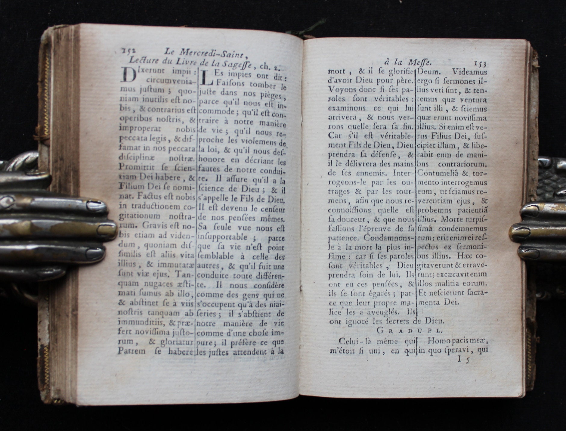 1788 RARE Liturgy Easter Catholic Church Missal in Latin & French ...