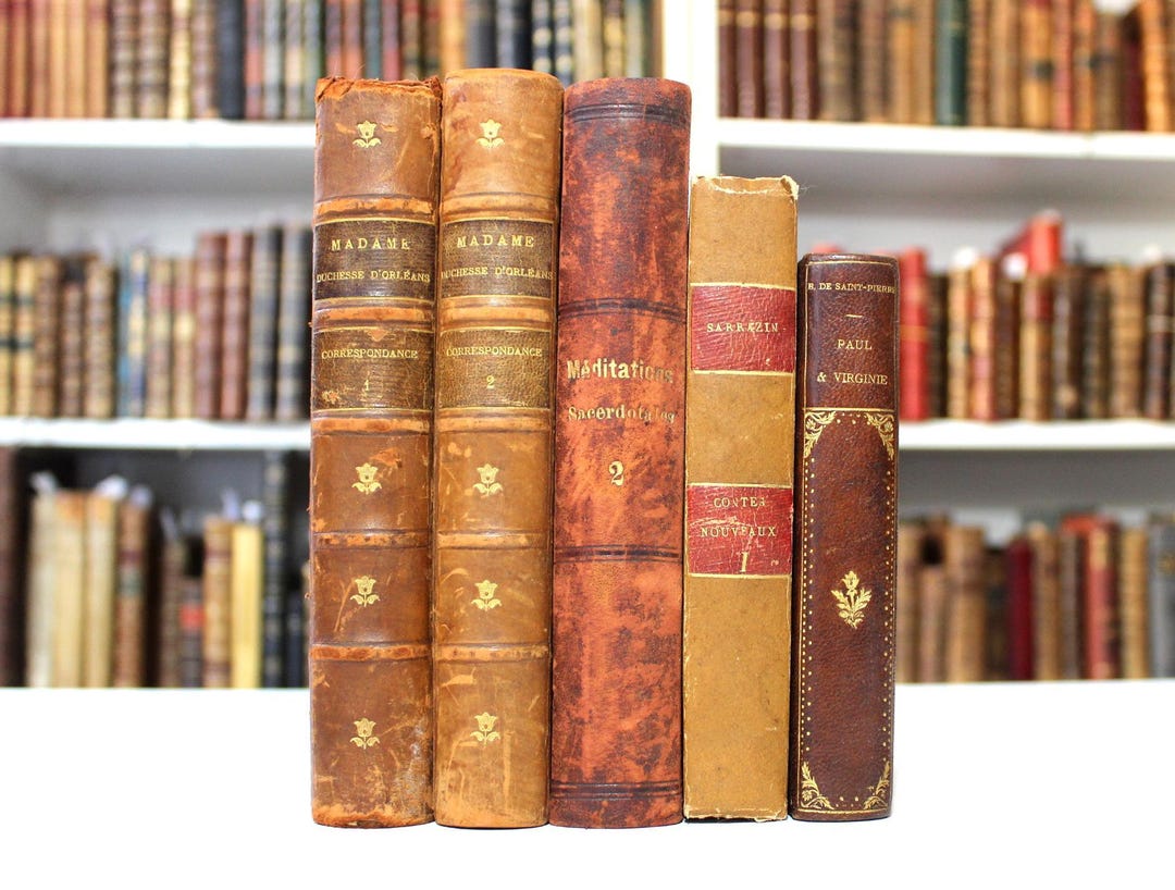 Vintage Book Set (1825-1892) – Decorative 5-volume Bundle – Brown ...