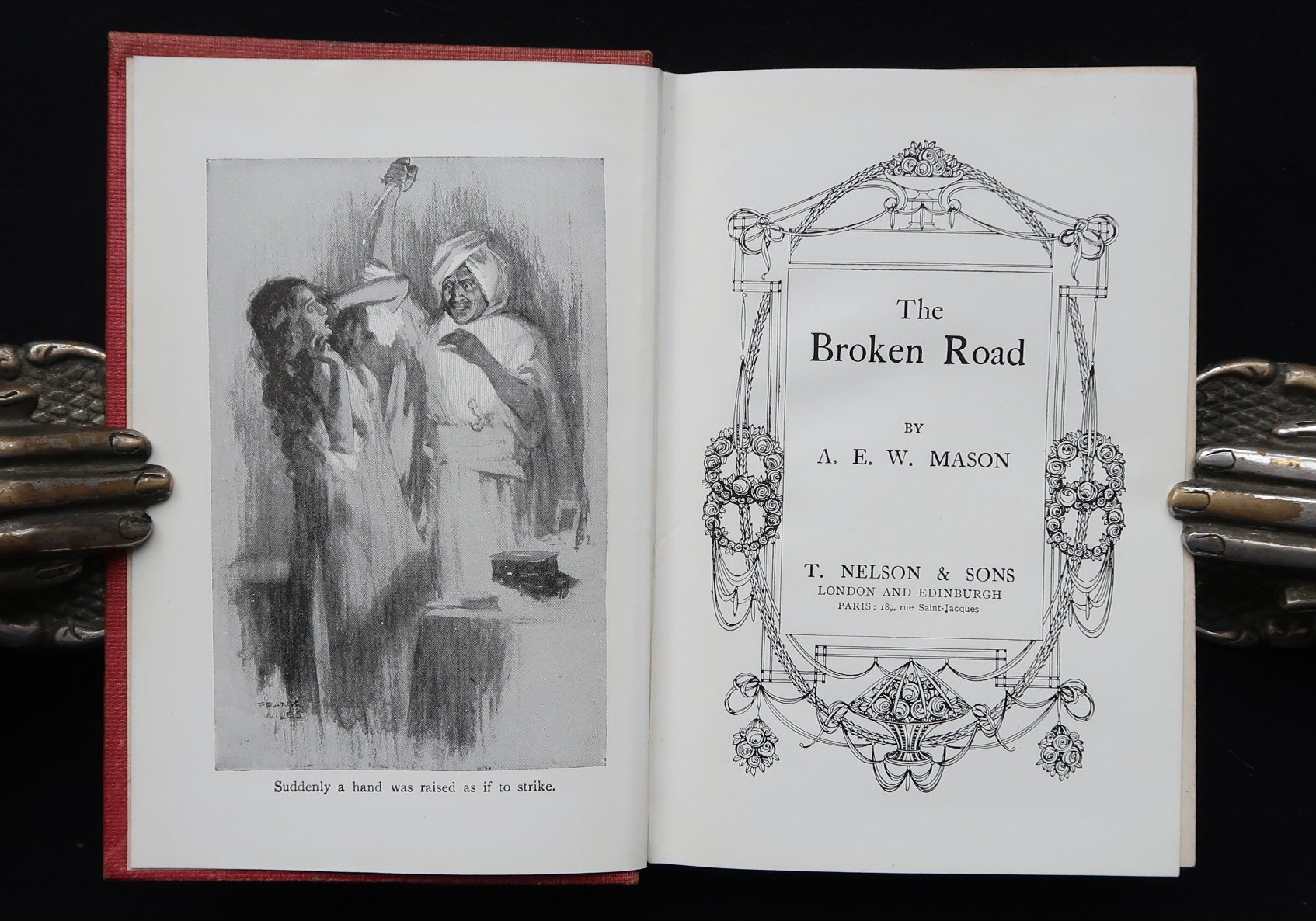 1900 RARE Set of 7 Vintage Books English Literature Decorative Red ...