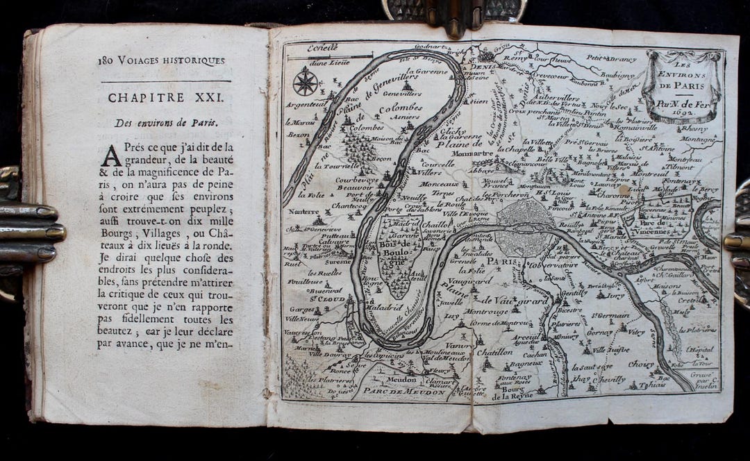 1690 RARE French Antique Travel Book Historical Travels in Europe ...