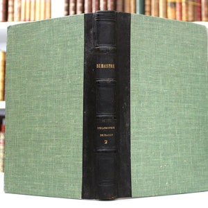 Antique French Leather Book: 1800s Decorative Binding, French ...