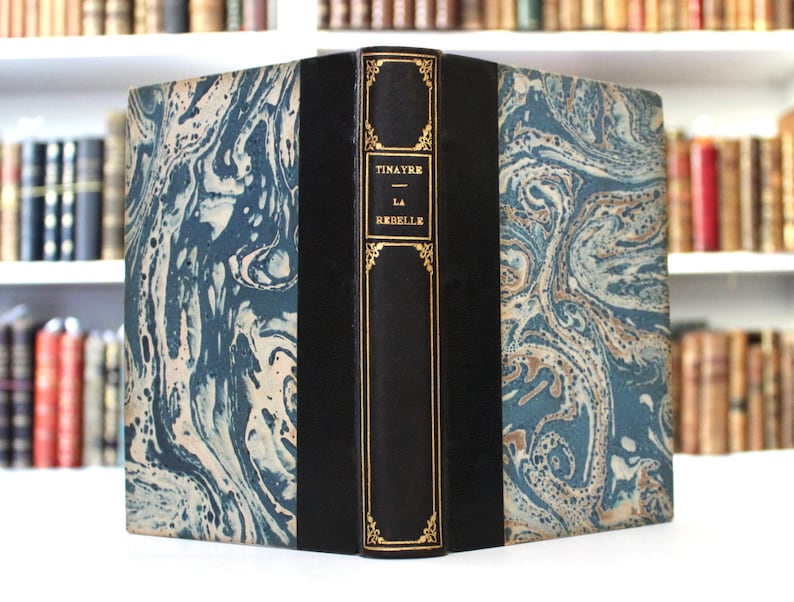 Vintage French Leather Bound Book: 1800s-1900s Decorative Literature - Etsy
