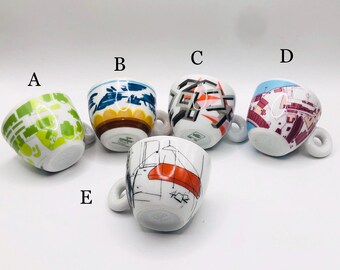 Marco Lodola Illy Espresso Cups 1999 Set of 4 – Art Collection "tazzine ...
