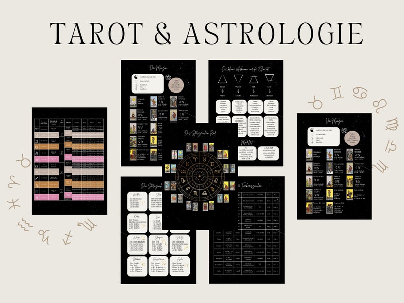 Tarot and Astrology Cheat Sheet Reference Book, Tarot Card Reading ...