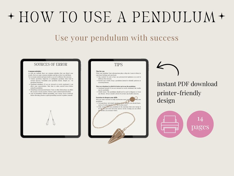 Pendulum Guide | Instructions Cheat Sheet | Pendulum Board Chart ...