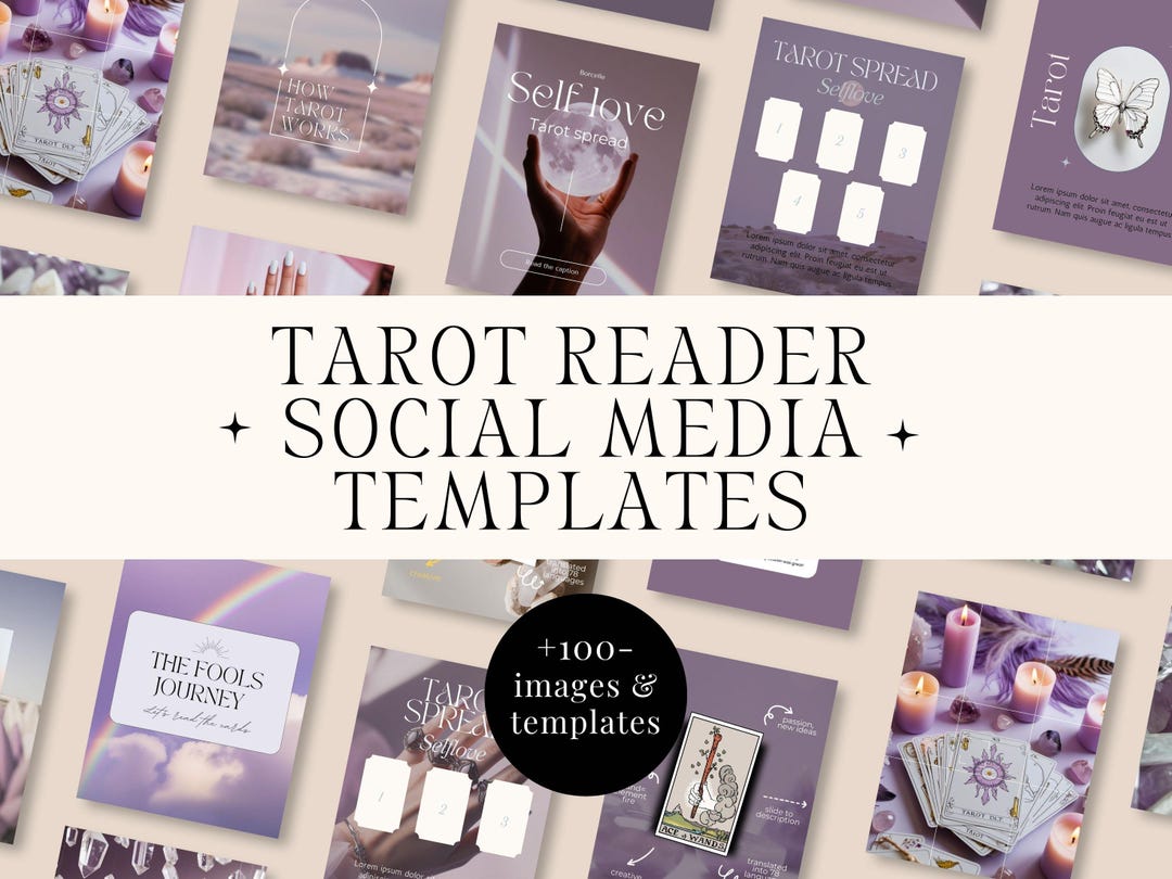 Tarot Reader Instagram Posts | Divination Canva Templates Social Media ...