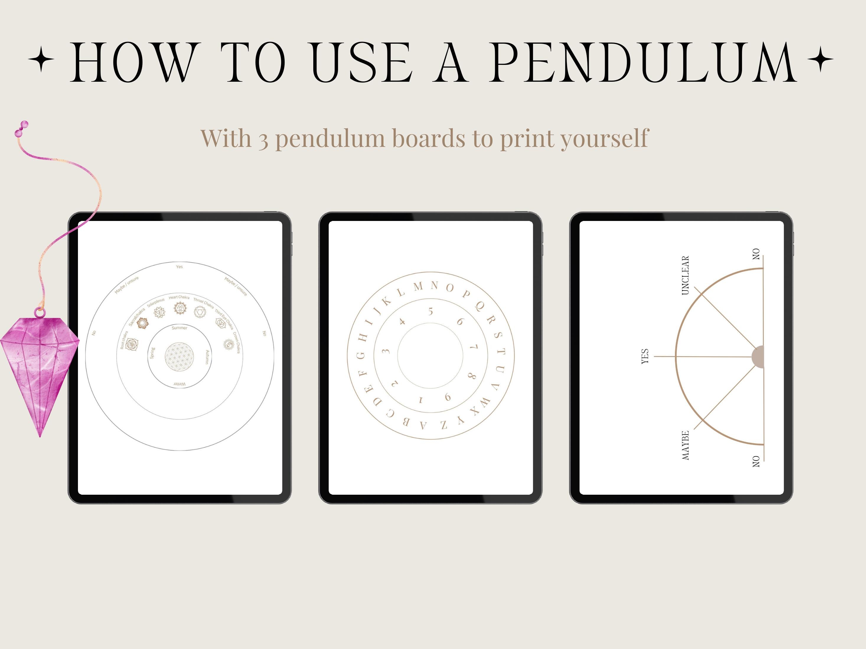 Pendulum Guide | Instructions Cheat Sheet | Pendulum Board Chart ...