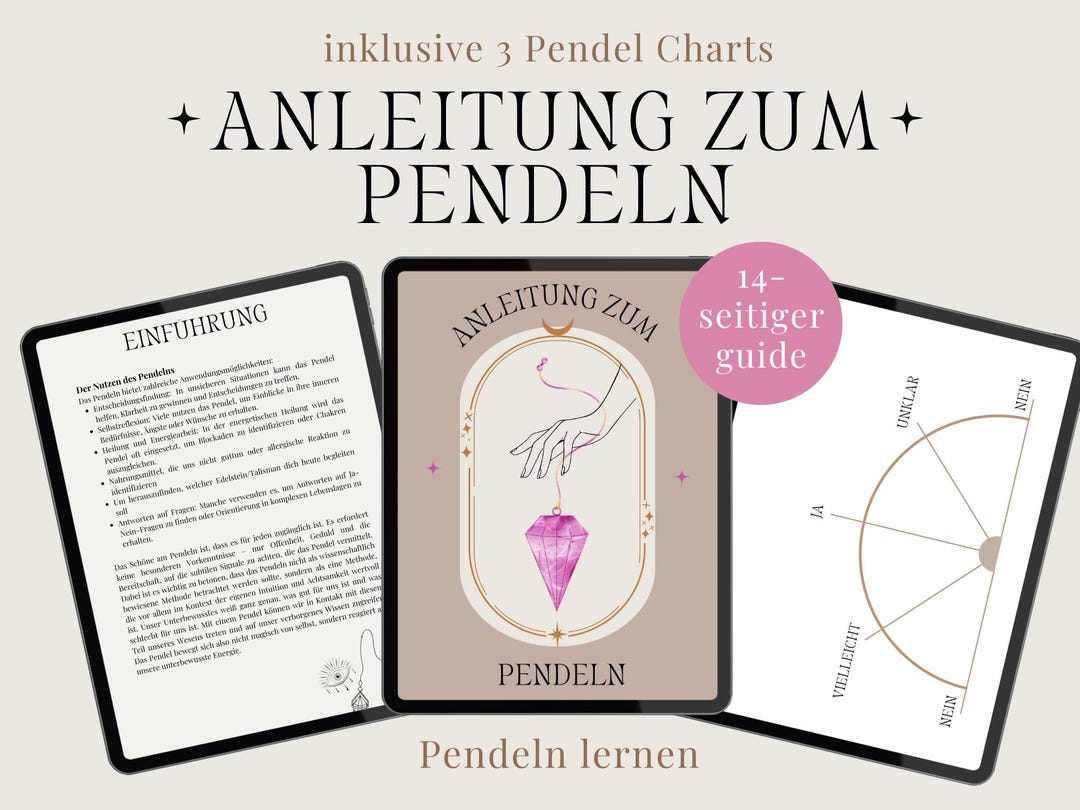 Instructions for Pendulums Pendulum Guide Cheat Sheet German Pendulum ...