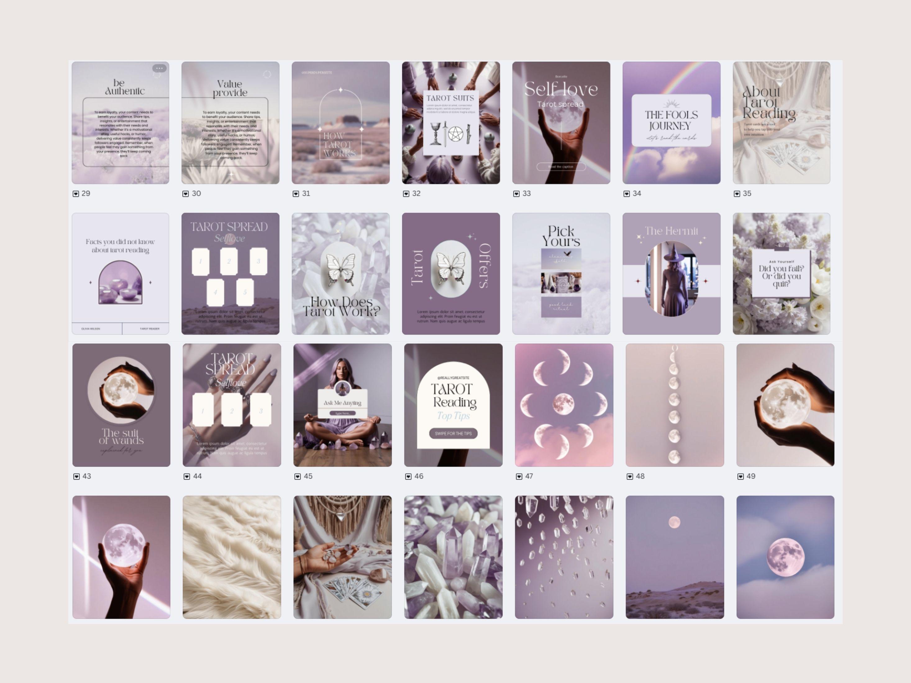 Tarot Reader Instagram Posts | Divination Canva Templates Social Media ...