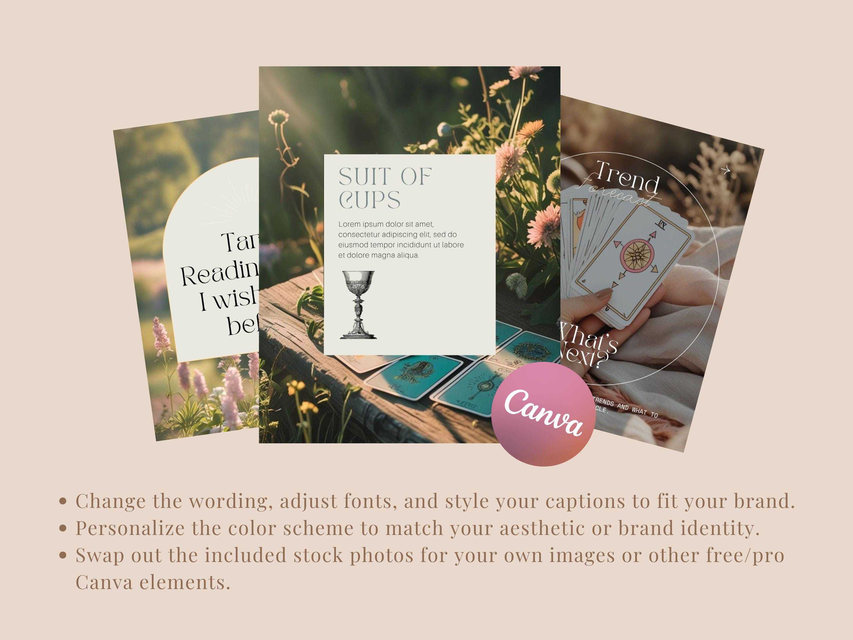 Tarot Reader Instagram Posts | Divination Canva Templates Social Media ...