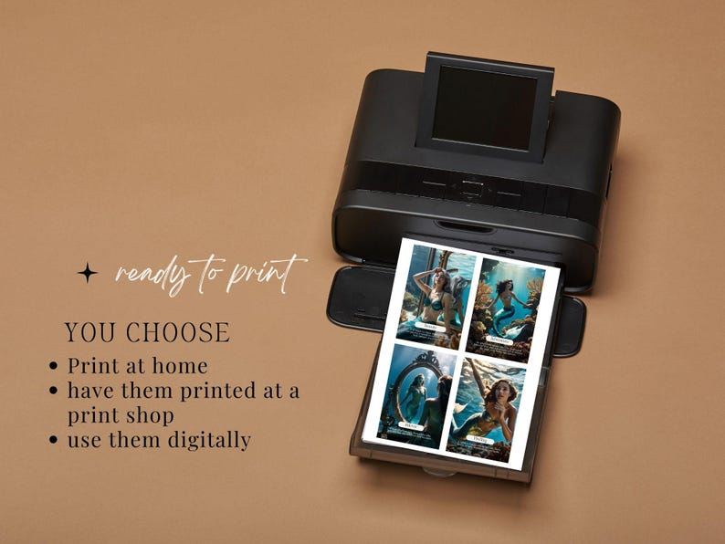 Mermaid Oracle Deck, Printable Oracle Card Set, Spiritual Cards ...